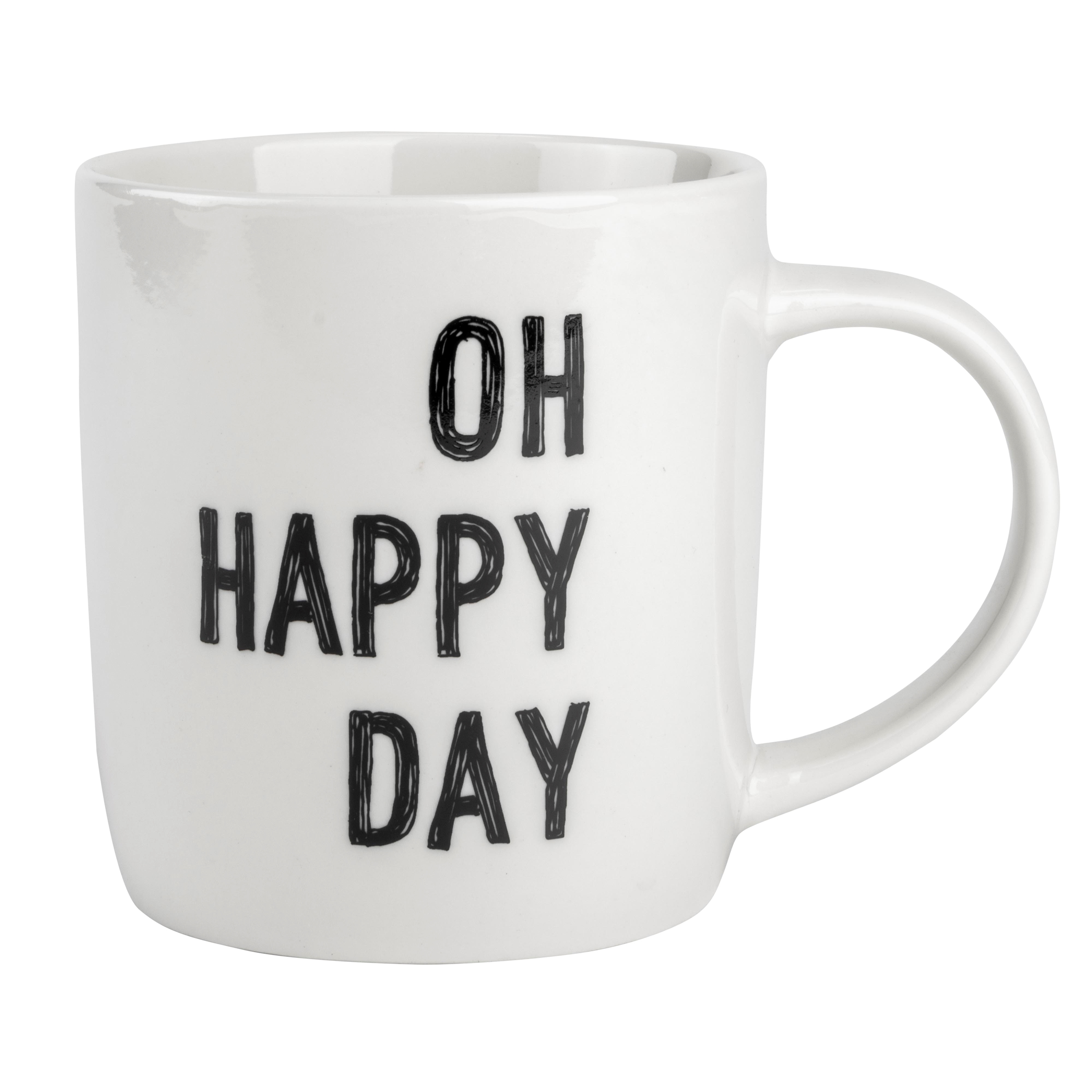 Jongeneel Verpakkingen. Mok keramiek 300 ml wit Oh Happy Day