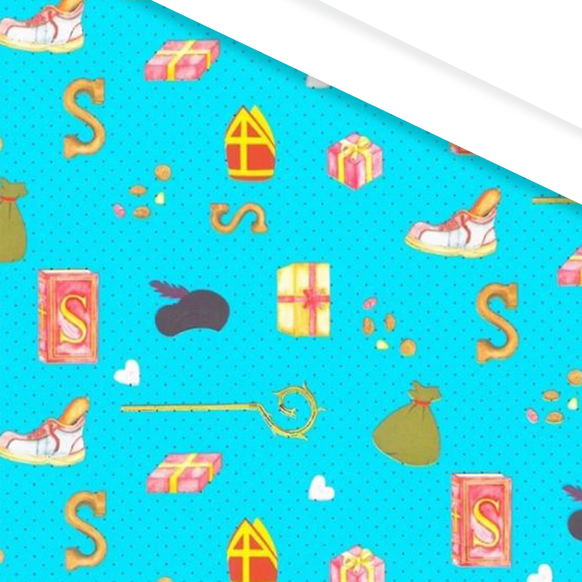 Jongeneel Verpakkingen. Rol Sintpapier 50 cm 200 mtr Sinterklaas helblauw