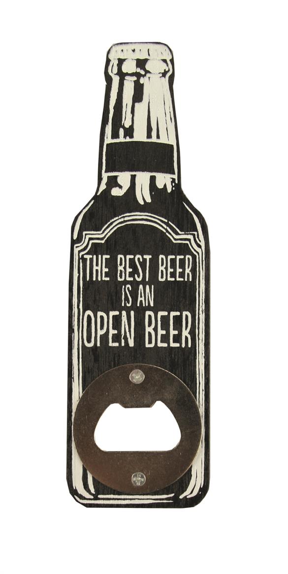 Jongeneel Verpakkingen. Flesopener bierfles zwart met magneet